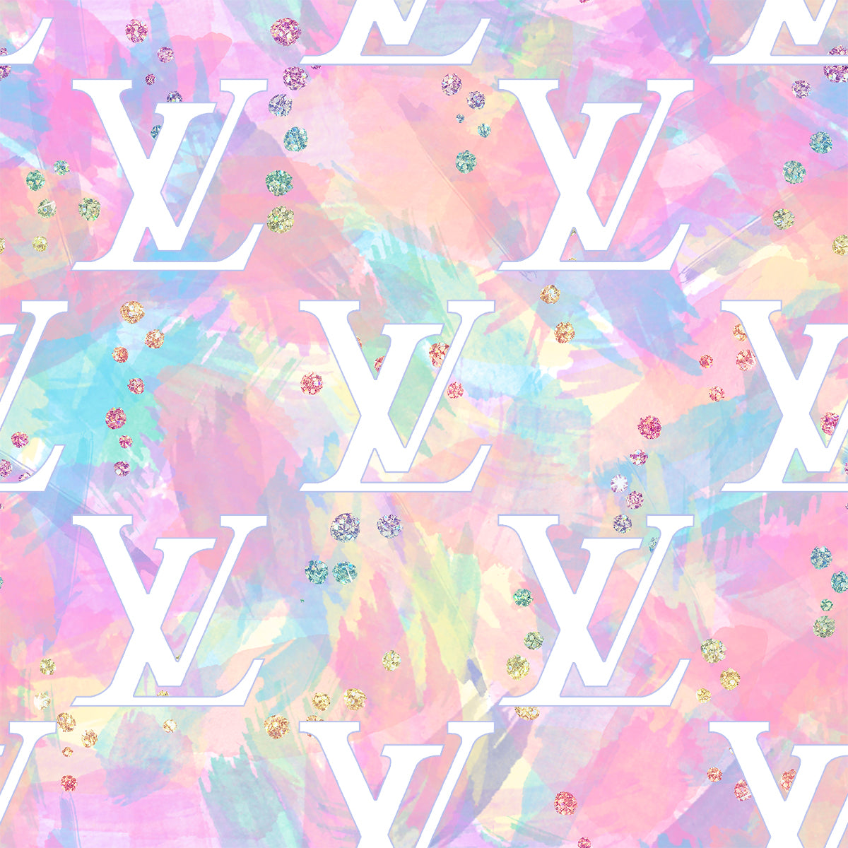 Pastel LV Paint Splat Boujee Brands Bullet, DBP, Rib Knit, Velvet, Cot ...