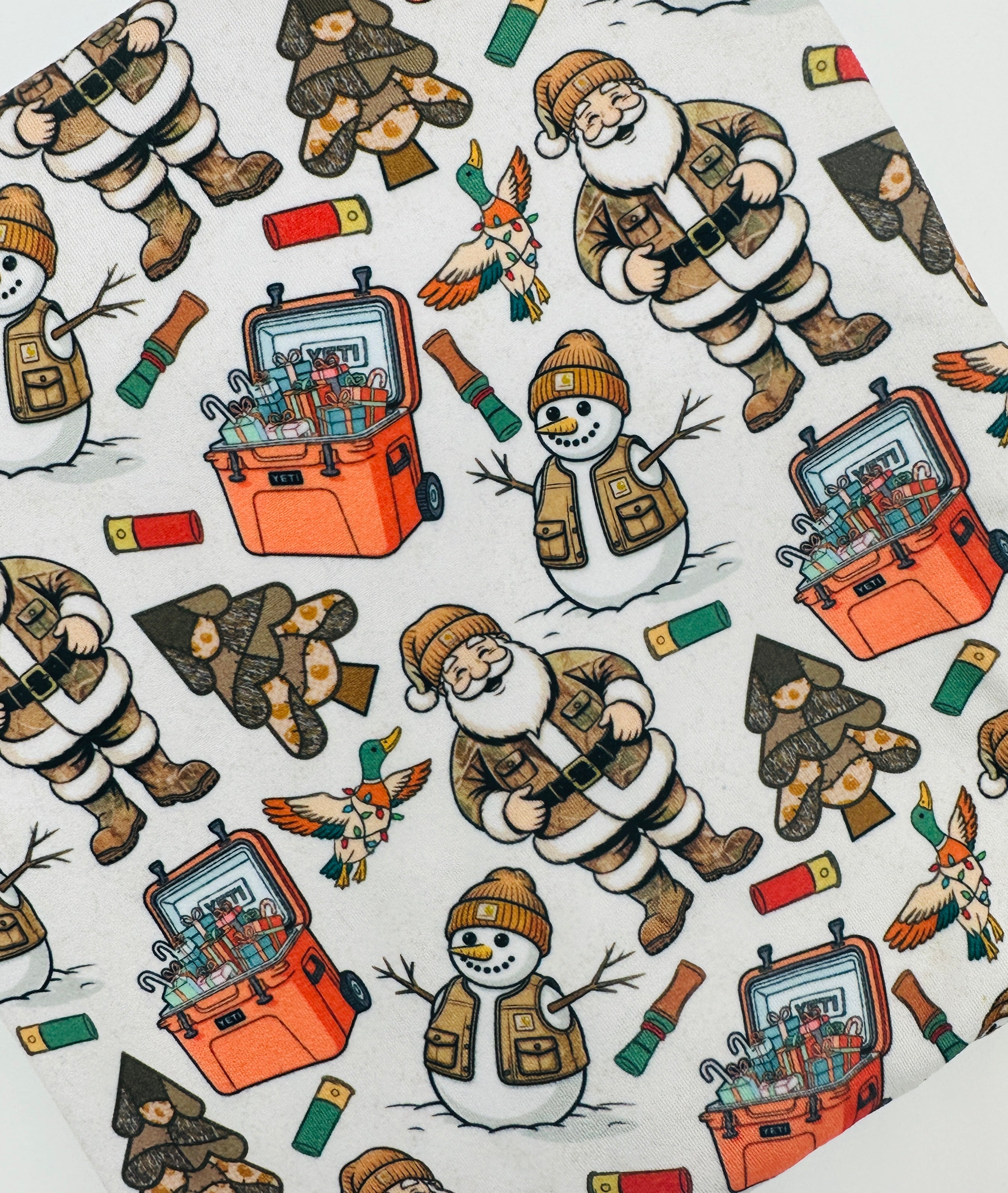 Santas Boys Hunting Trip Bullet, DBP, Rib Knit, Velvet, Cotton Like Kn ...