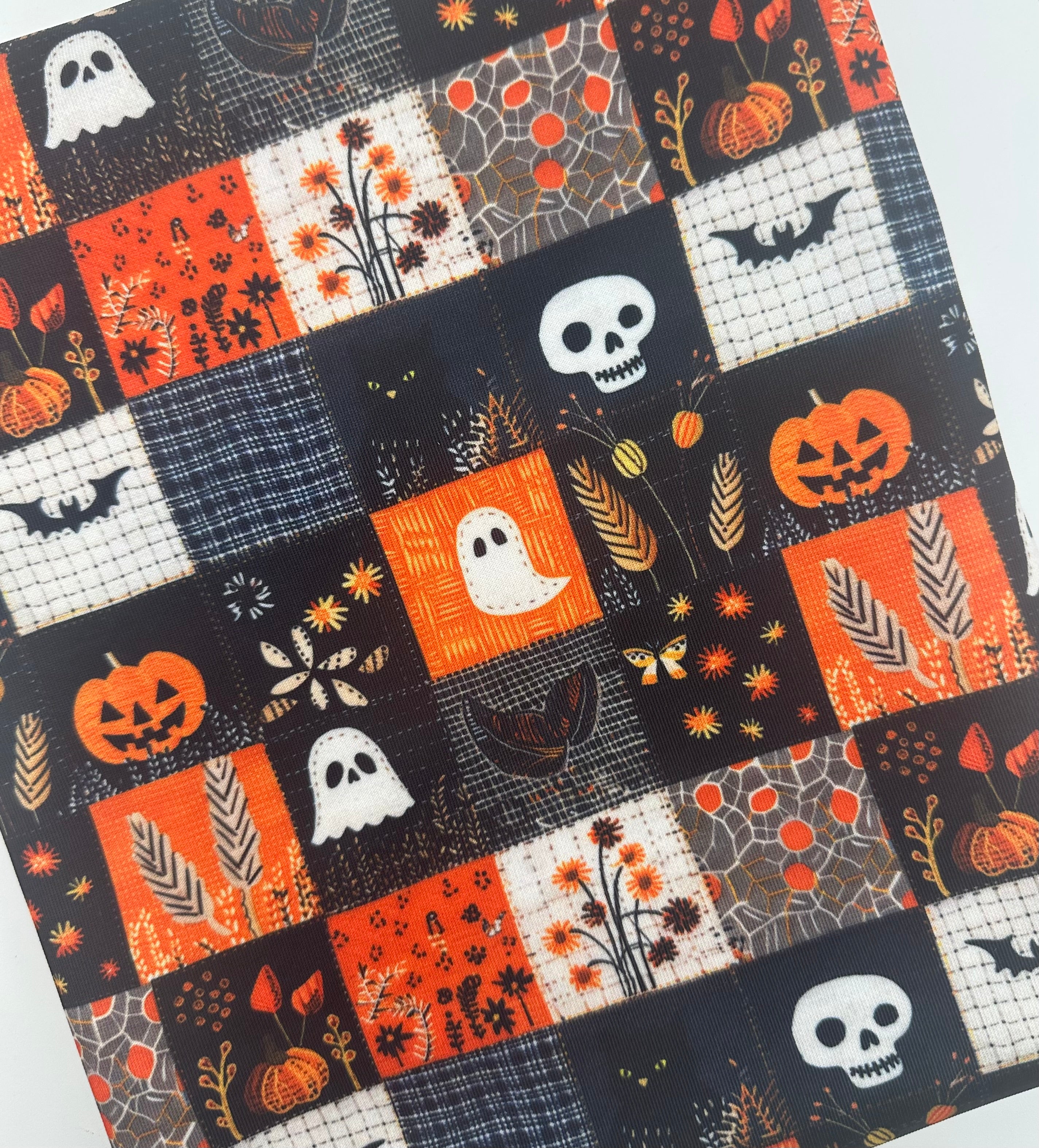 Halloween Fall Faux Quilt Bullet, DBP, Rib Knit, Velvet, Cotton Like K ...