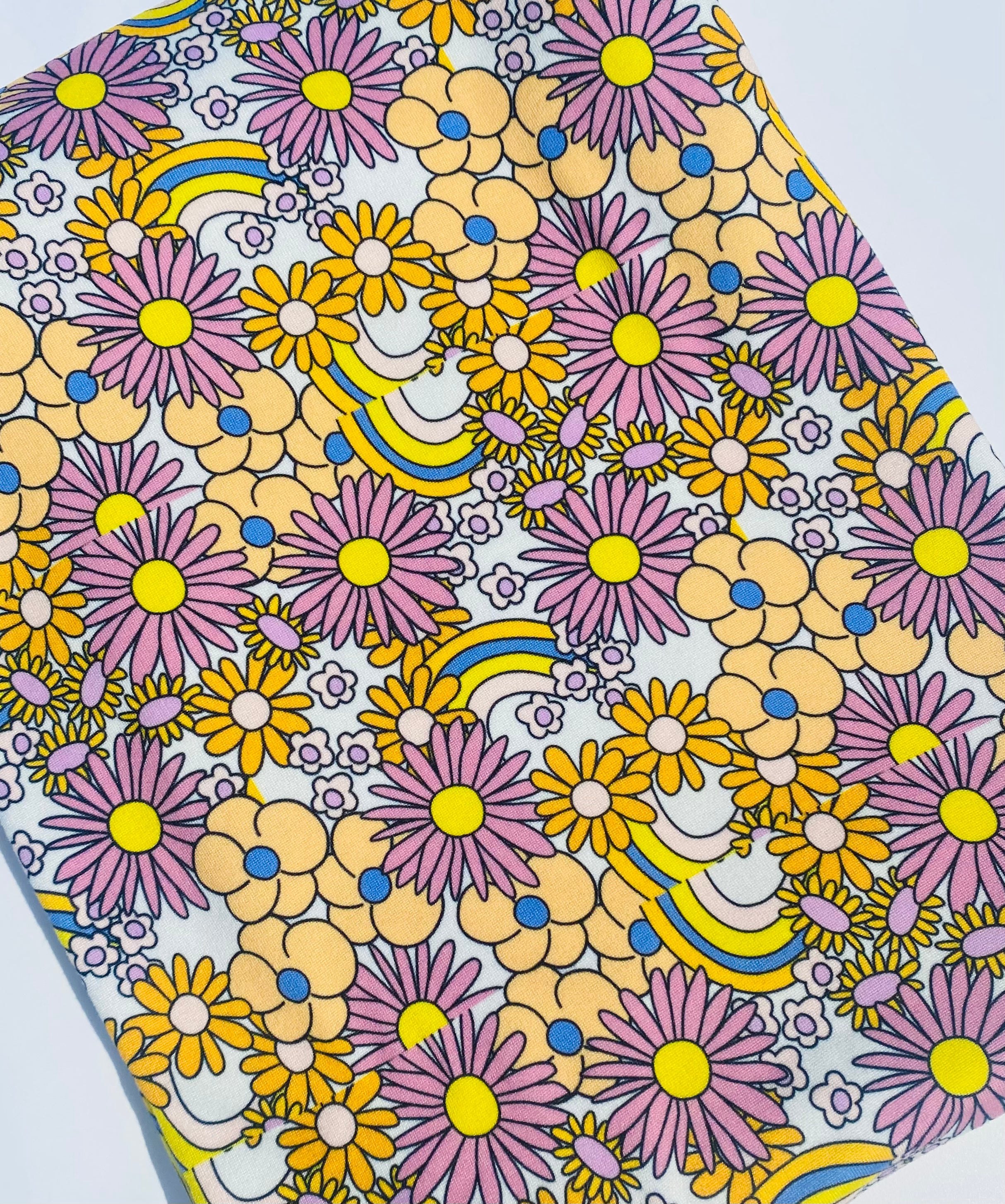 Pre-Order Retro Rainbow Floral Seasons Bullet, DBP, Rib Knit, Cotton L ...